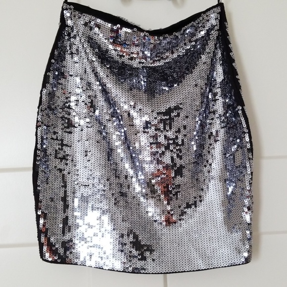 Skirts | New Sexy Metallic Silver Sequin Short Skirt | Poshmark